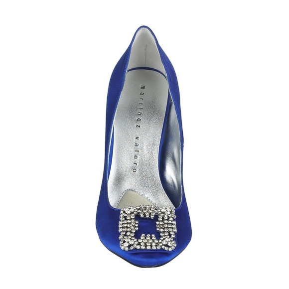 Martinez Valero | Shoes | Martinez Valero Blue Satin Pumps Shoes New In ...